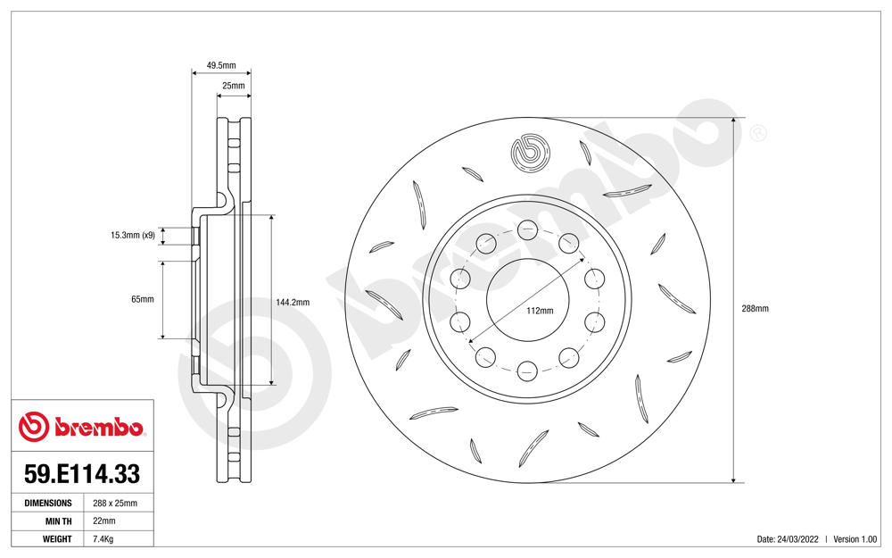 BREMBO Sport TY3 Disc - AUDI A3 (8PA/8V)